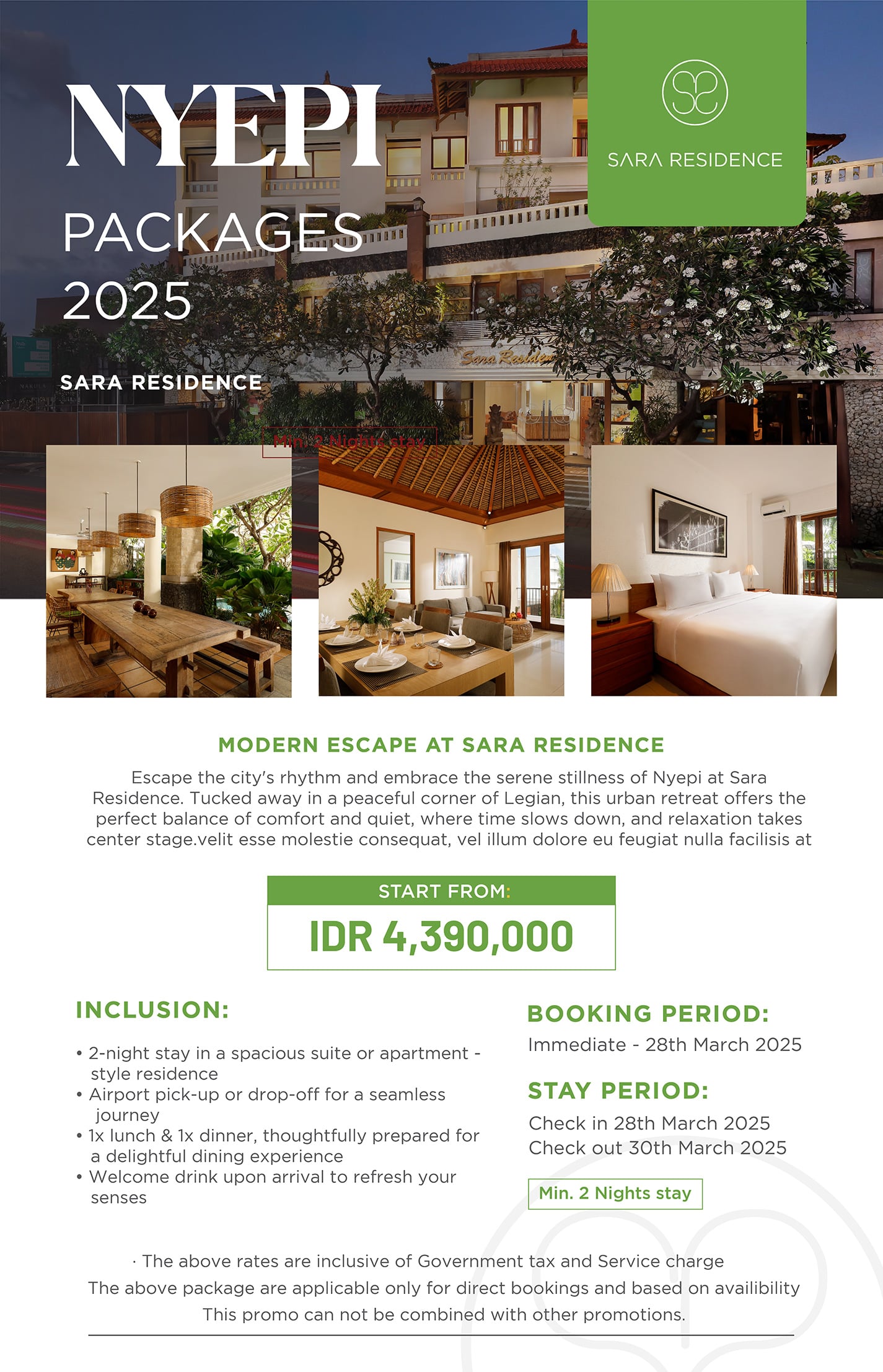 Nyepi Packages 2025 - Sara Residence
